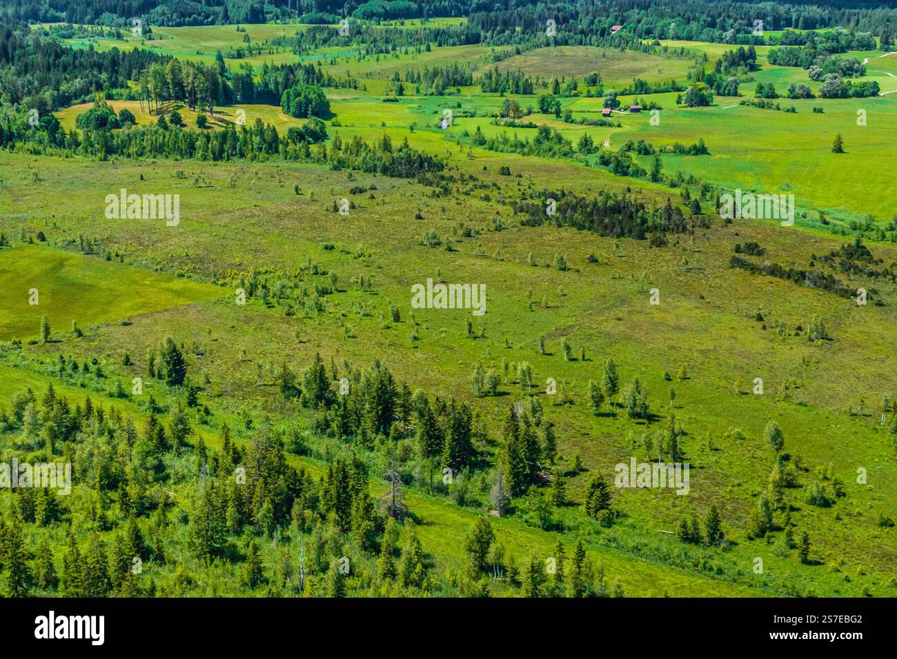 View over the western shore of the Staffelsee and the Obernacher Moos ...
