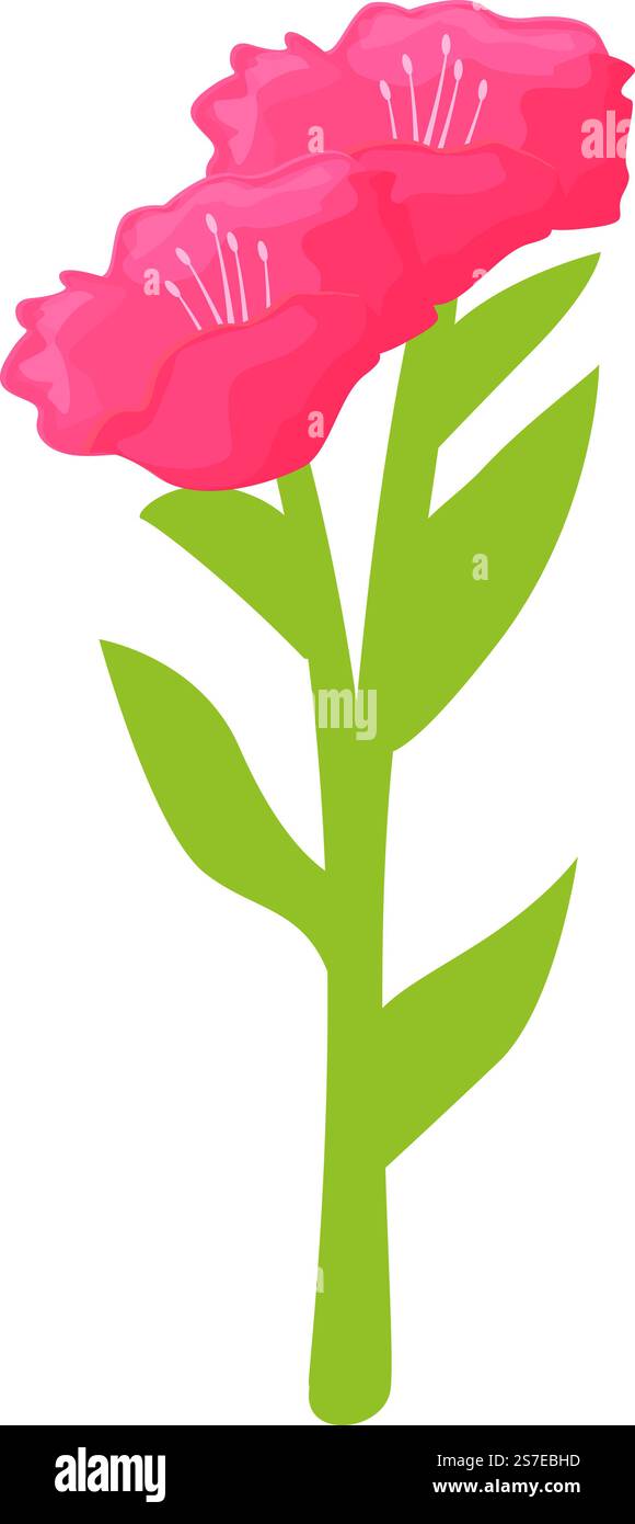 Rhododendron bloom icon cartoon vector. Flower plant. Color pink ...