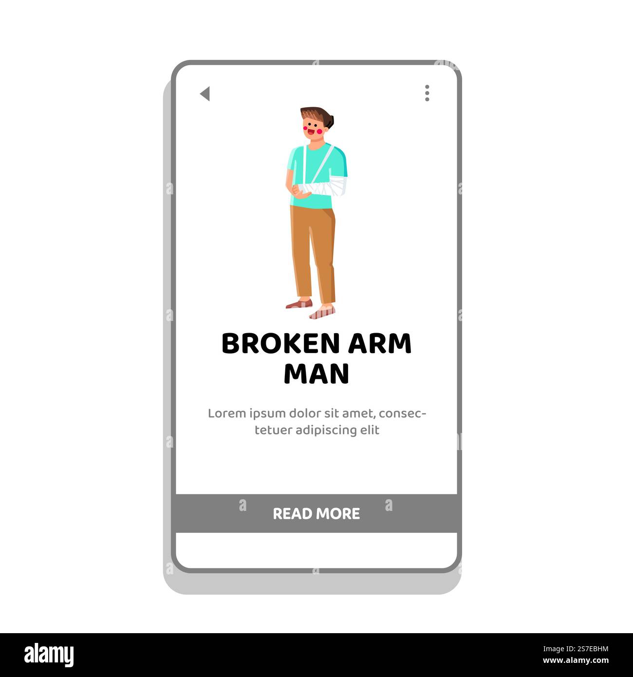 broken arm man vector. injury accident, person medical, hand health ...