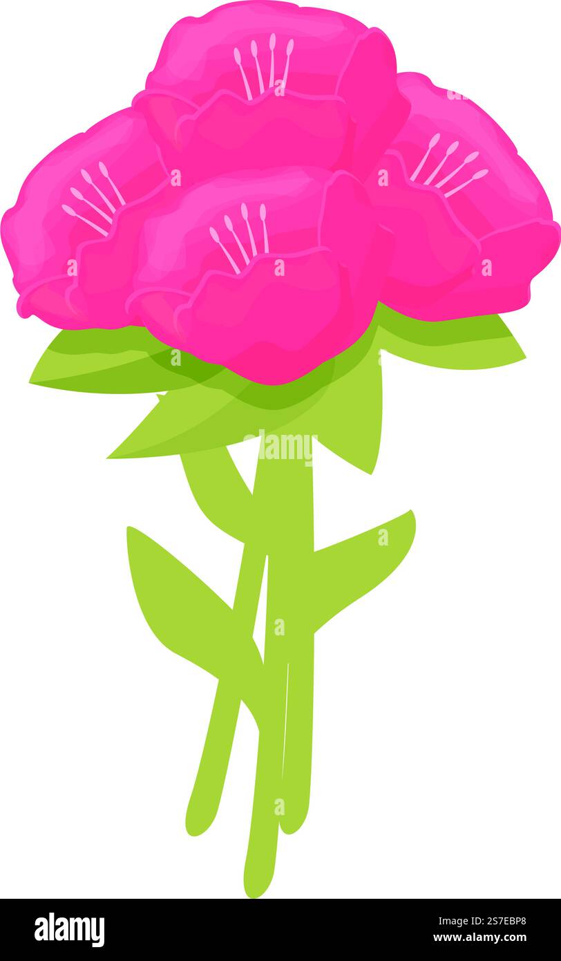 Petal rhododendron icon cartoon vector. Flower plant. Summer nature ...