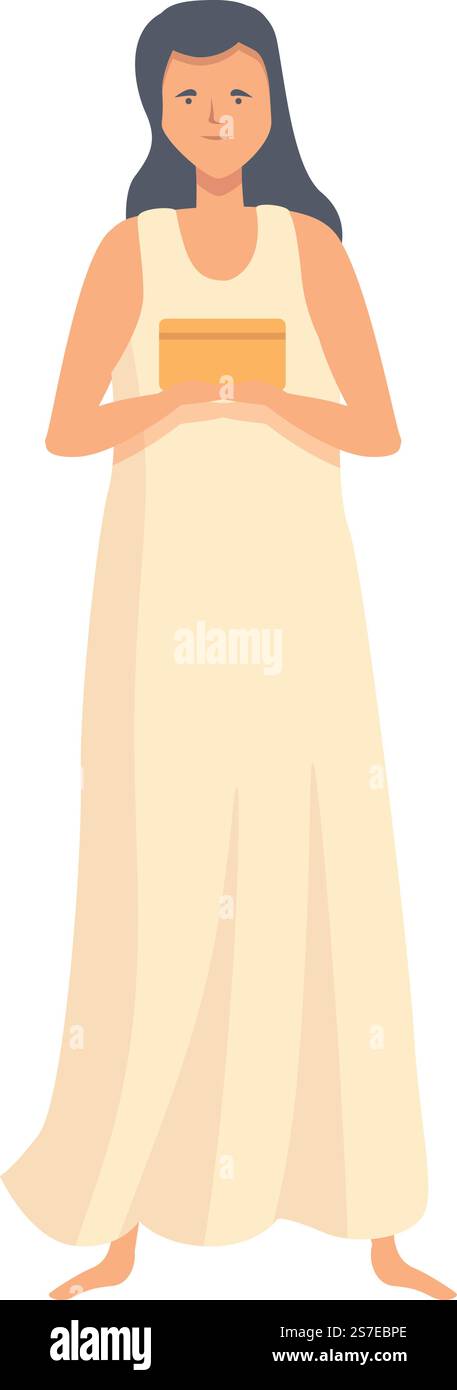 Legend woman icon cartoon vector. Greek myth. Hestia myth. Legend woman ...