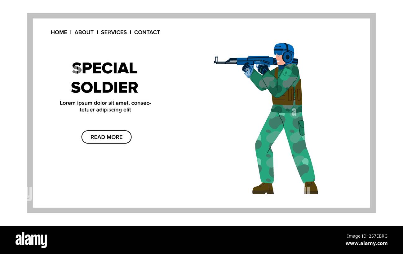 special soldier vector. military army, weapon gun, warfare force ...