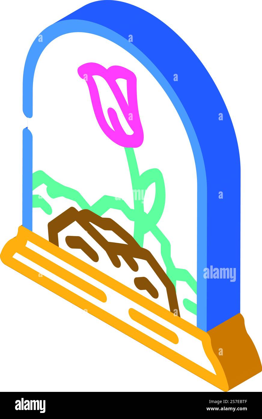 glass cloche living room isometric icon vector. glass cloche living ...