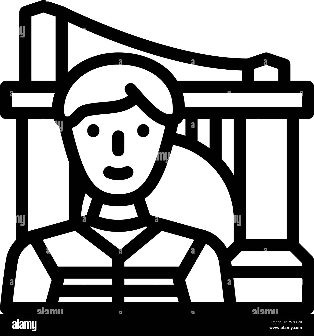 engineer construction line icon vector. engineer construction sign ...