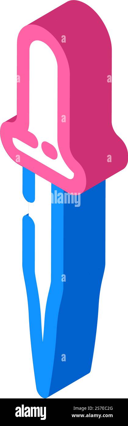 dropper bulb chemical glassware lab isometric icon vector. dropper bulb ...