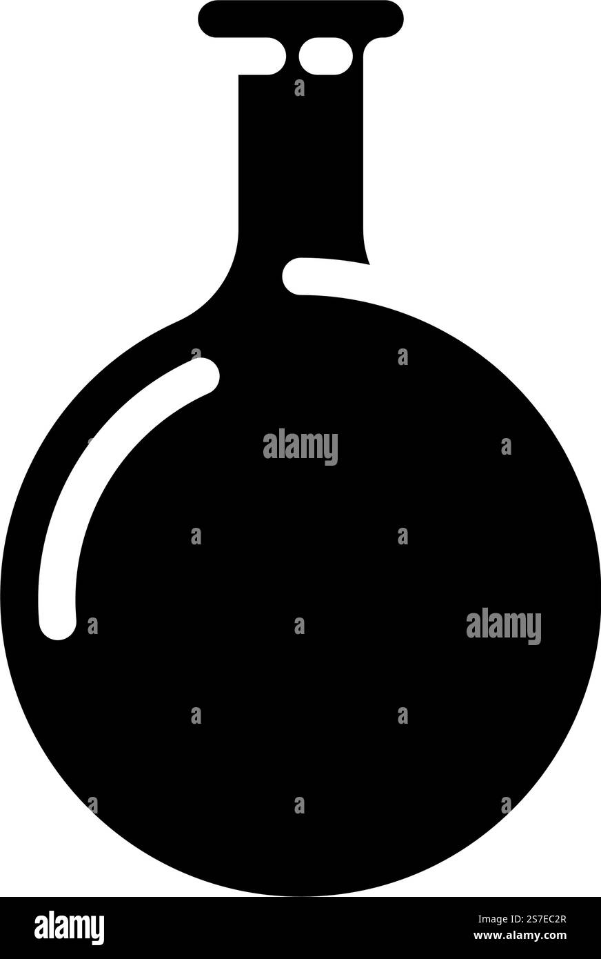 round bottomed flask chemical glassware lab glyph icon vector. round ...
