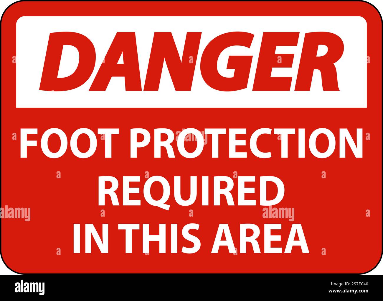 Danger Foot Protection Required in This area Sign Stock Vector Image ...