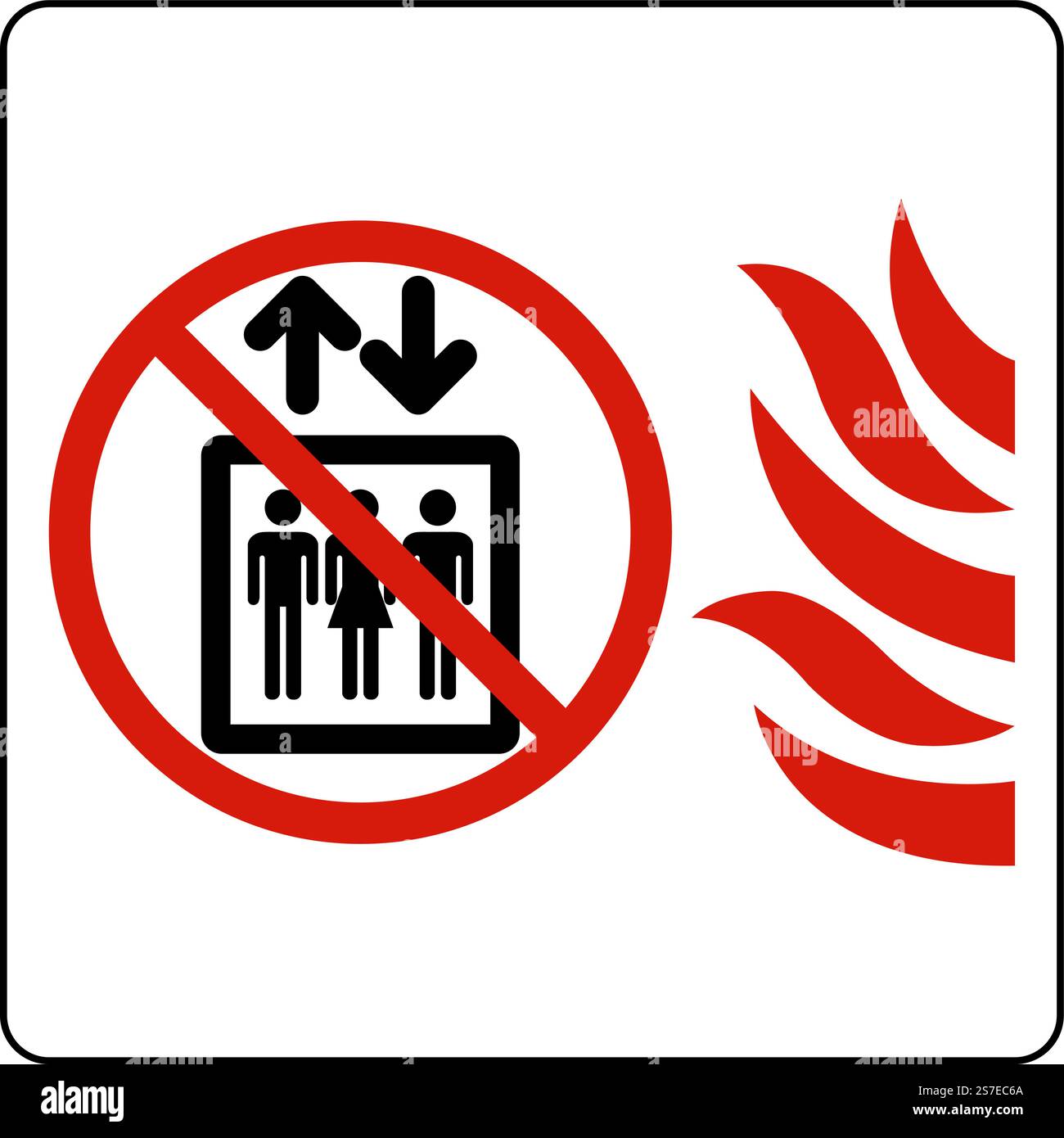 Do Not Use Elevator In Case Of Fire Sign On White Background Stock ...