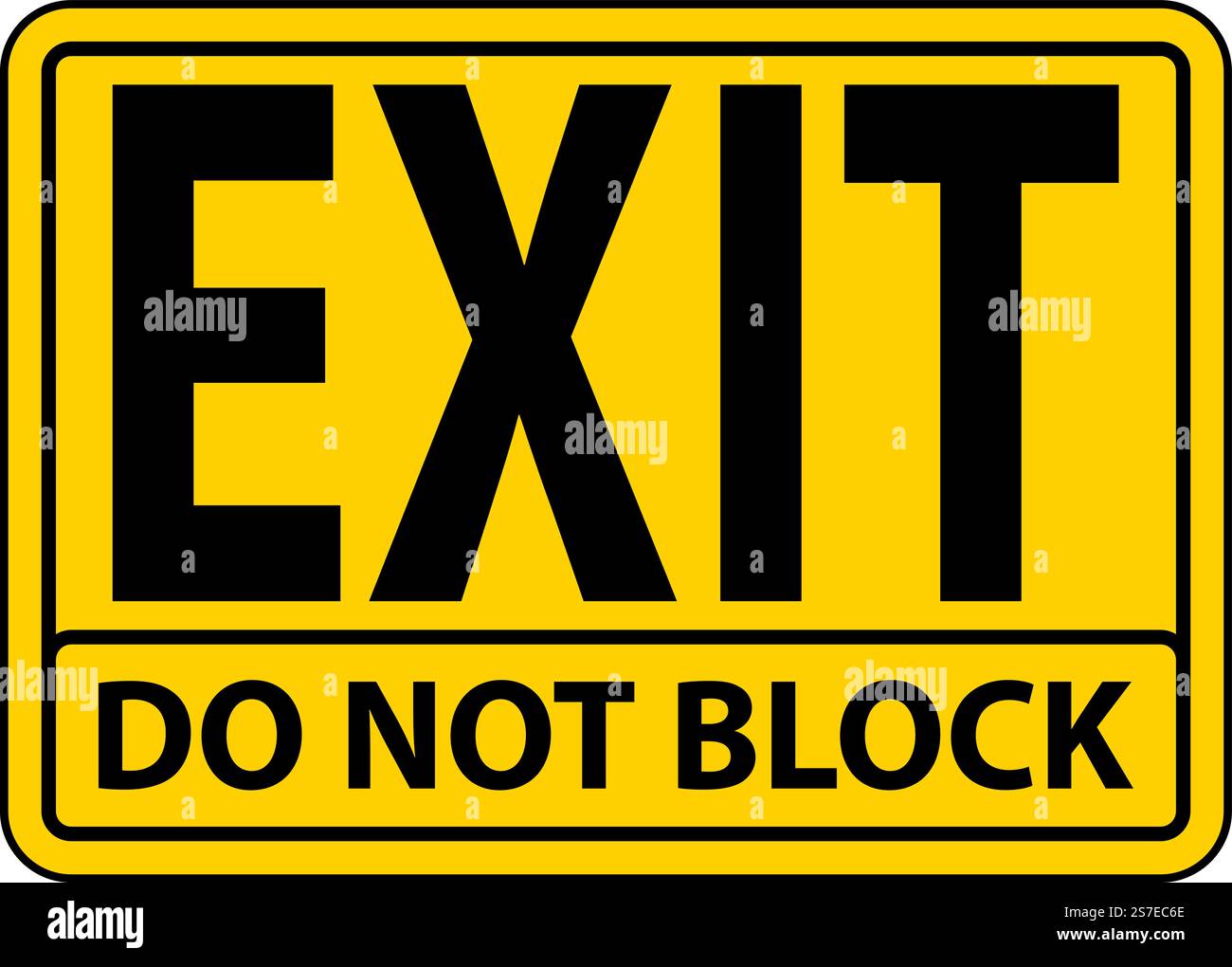 Exit Do Not Block Sign On White Background Stock Vector Image & Art - Alamy