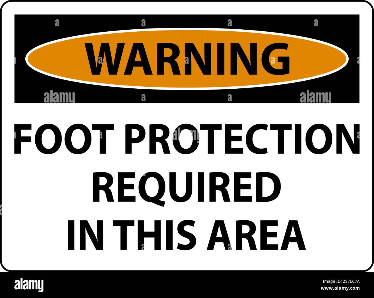 Warning Foot Protection Required in This area Sign Stock Vector Image ...