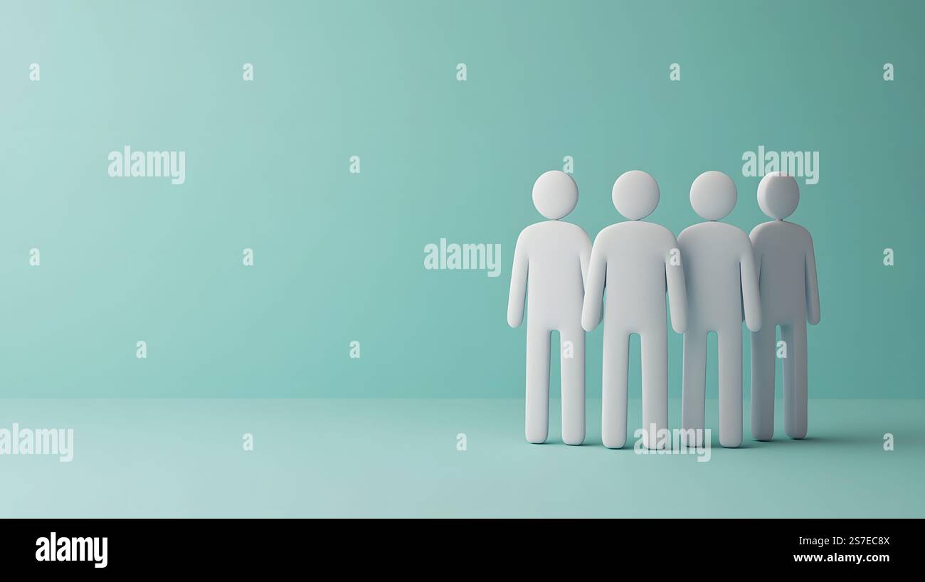 Abstract Figures Representing a Corporate Team Collaborating and ...