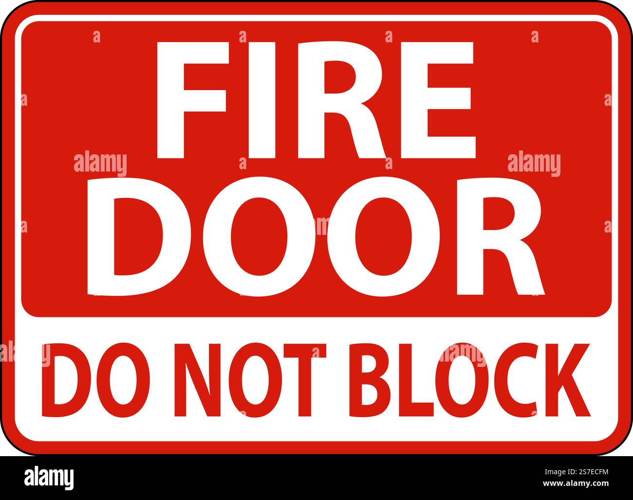 Fire Door Do Not Block Sign On White Background Stock Vector Image ...