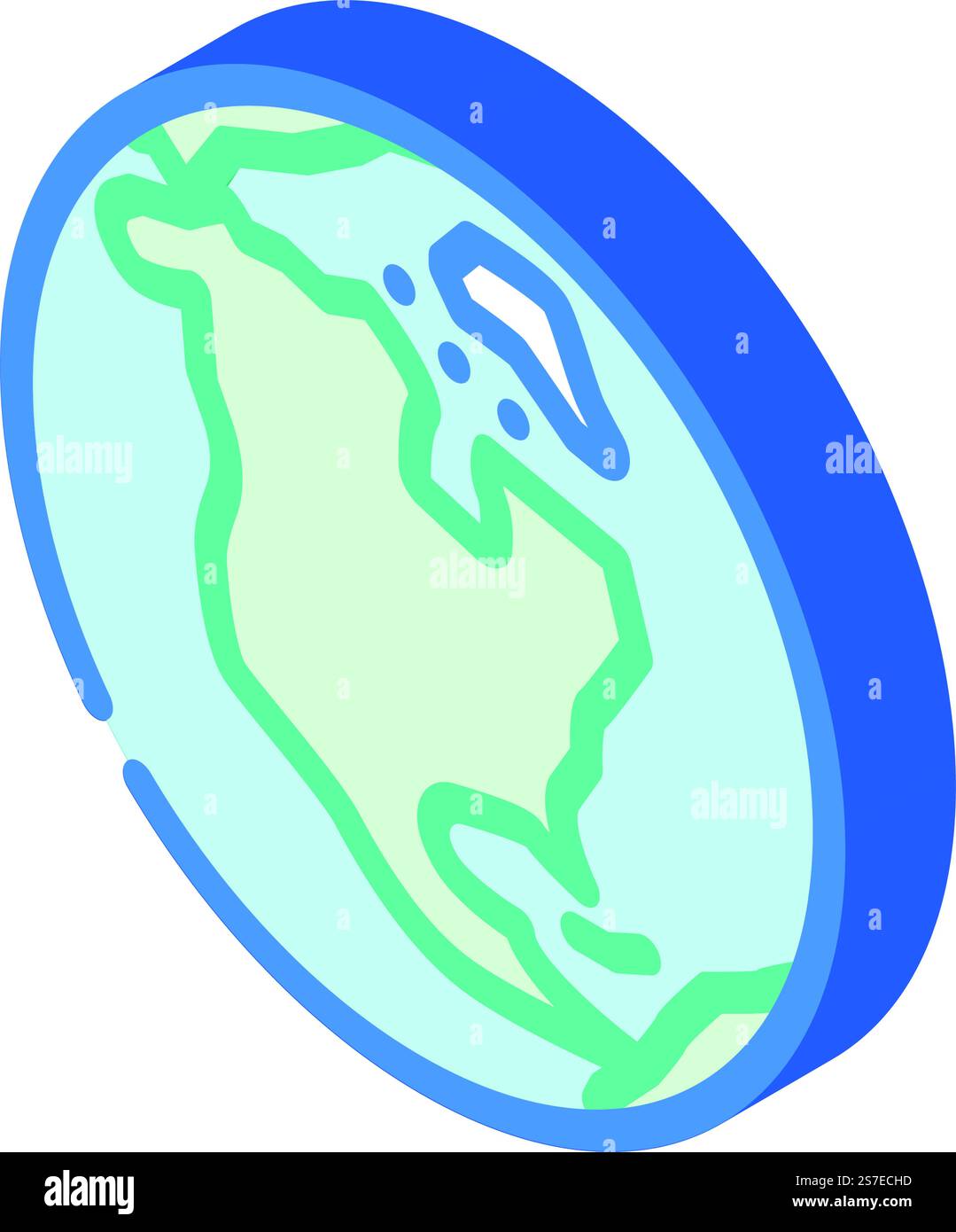 north america earth planet map isometric icon vector. north america ...