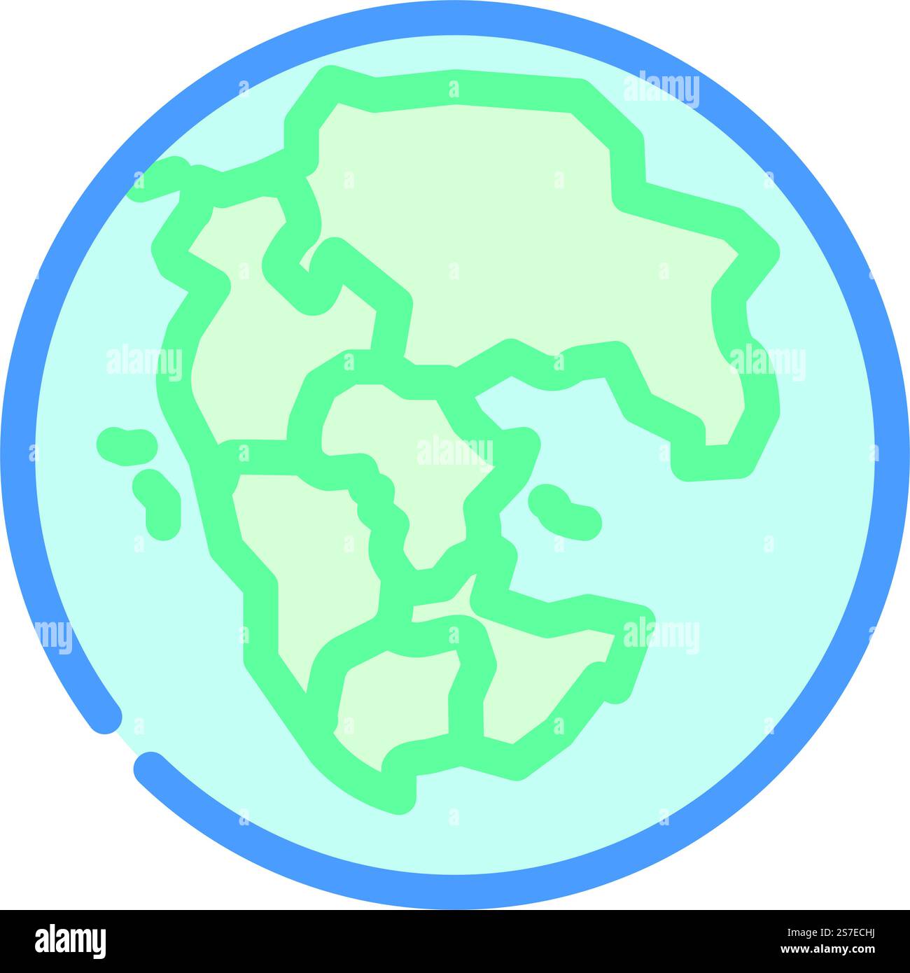 pangaea earth continent map color icon vector. pangaea earth continent ...