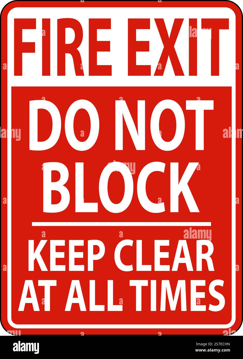 Fire Exit Do Not Block Keep Clear Sign Stock Vector Image & Art - Alamy