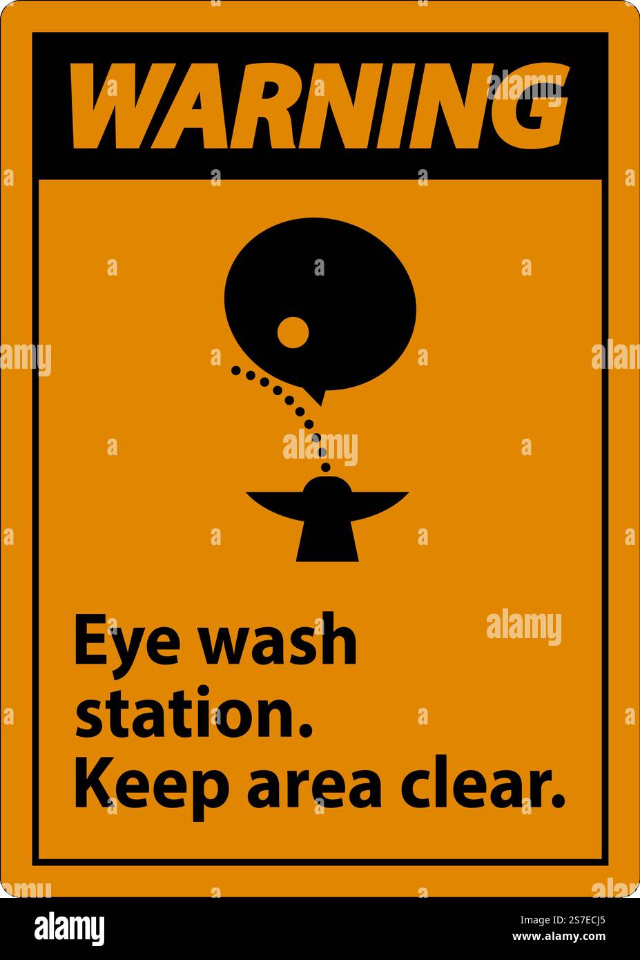 Warning Eye Wash Station Keep Area Clear Sign Stock Vector Image & Art ...