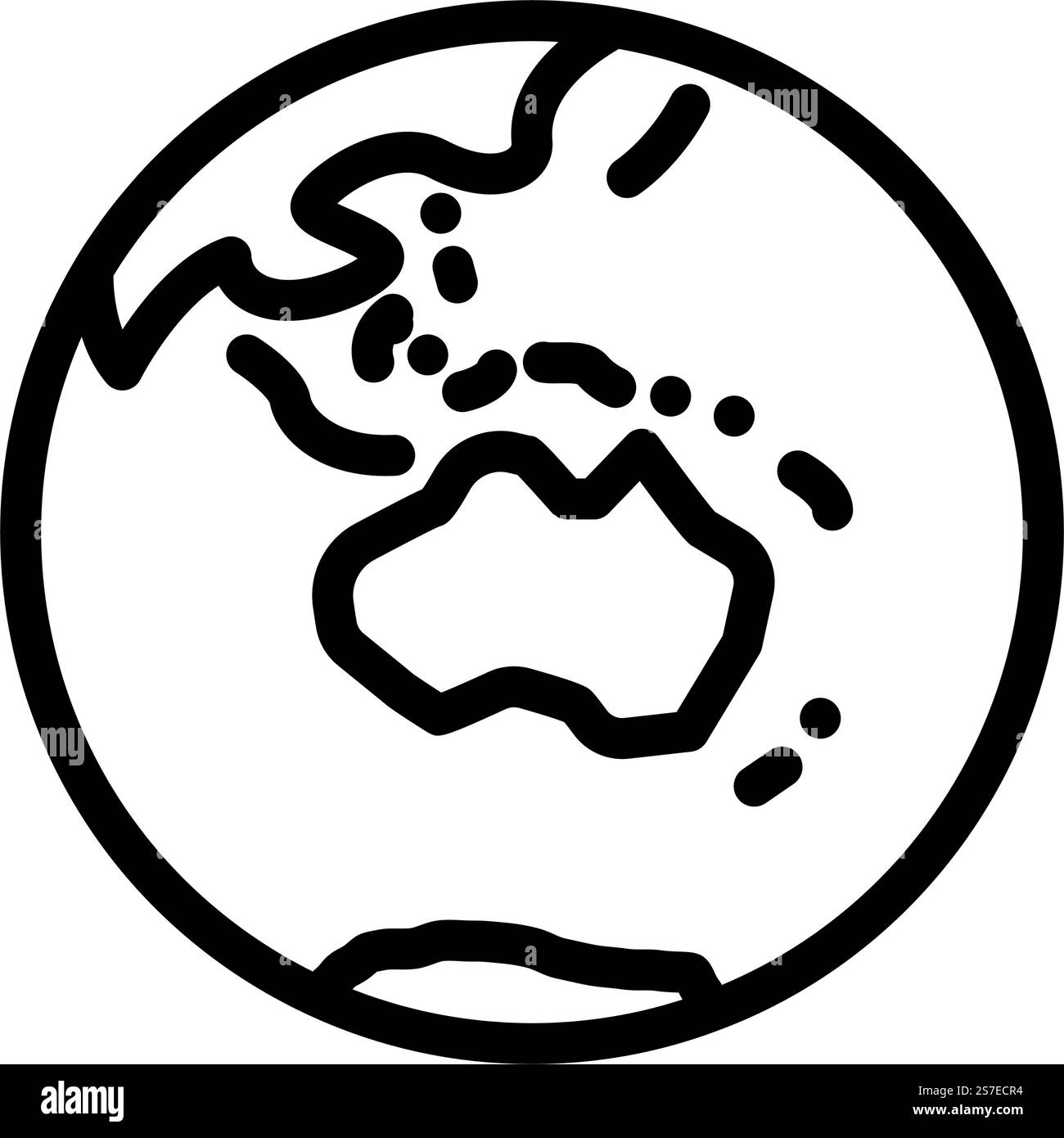 australia earth planet map line icon vector. australia earth planet map ...