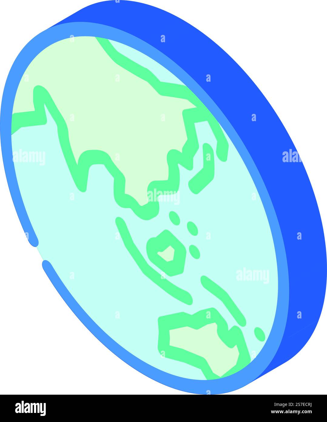 asia earth planet map isometric icon vector. asia earth planet map sign ...