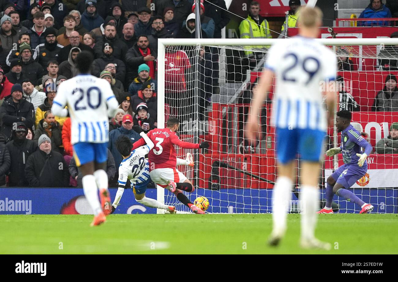 Brighton and Hove Albion's Kaoru Mitoma scores their side's second goal ...