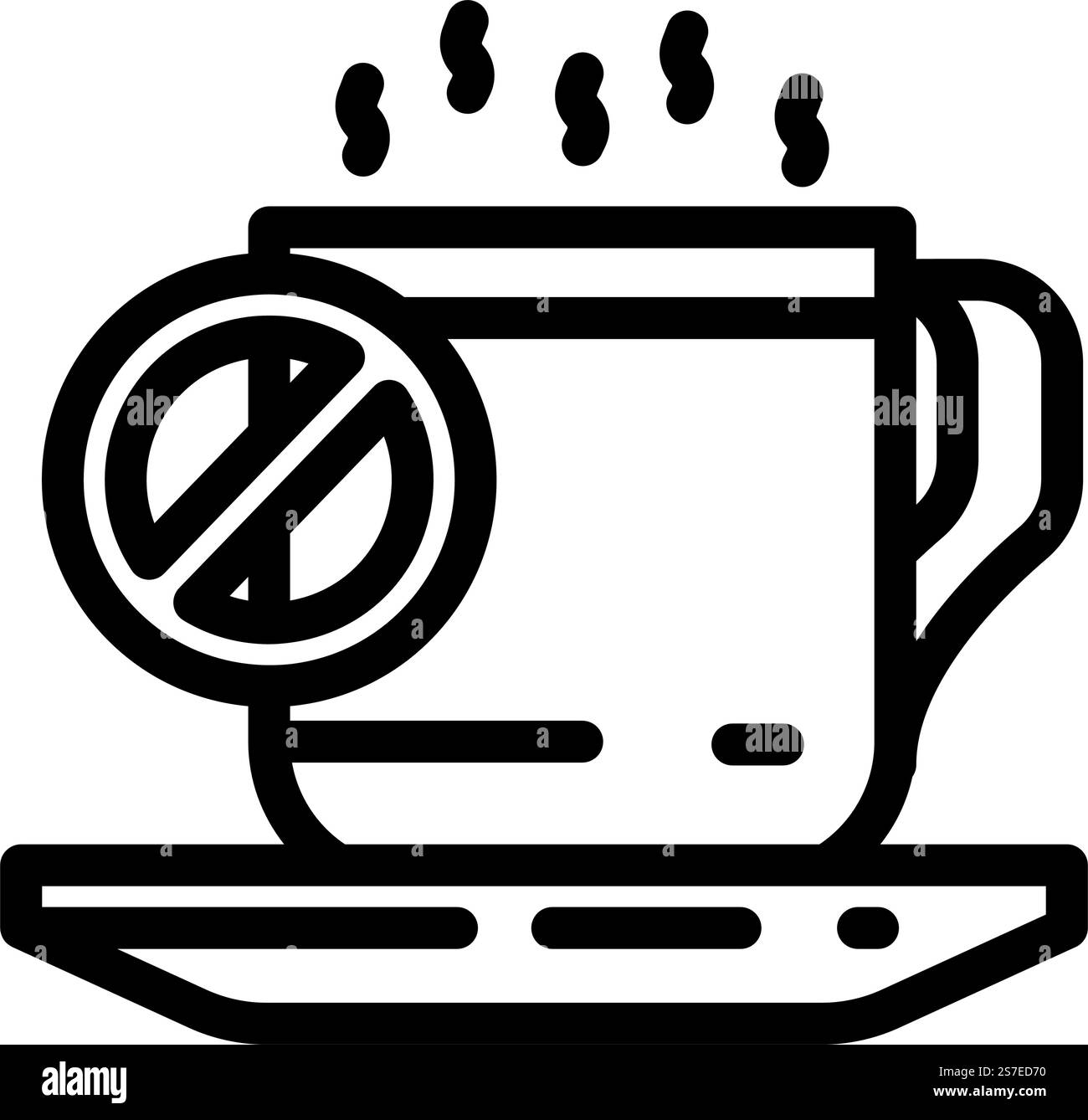 reduce caffeine intake headache treatment line icon vector. reduce ...