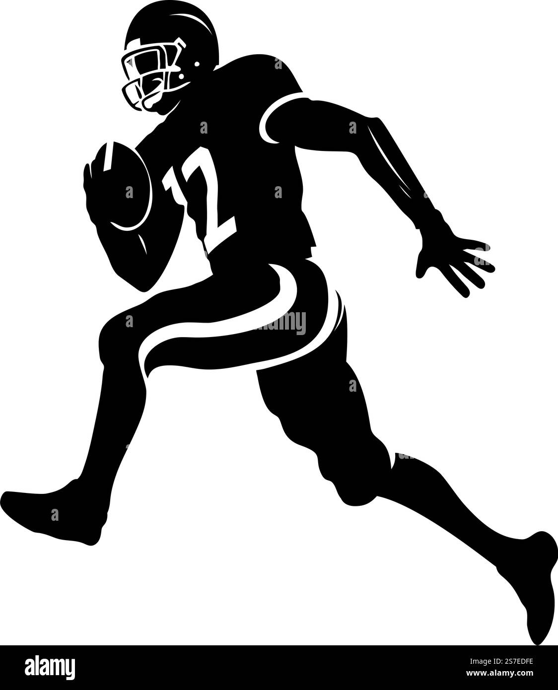 American football player silhouette. Running isolated athlete. Running ...