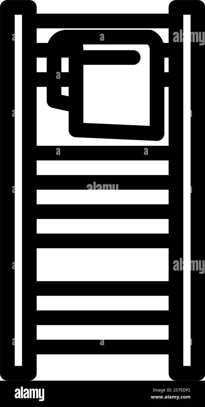 towel rail bathroom interior line icon vector. towel rail bathroom ...
