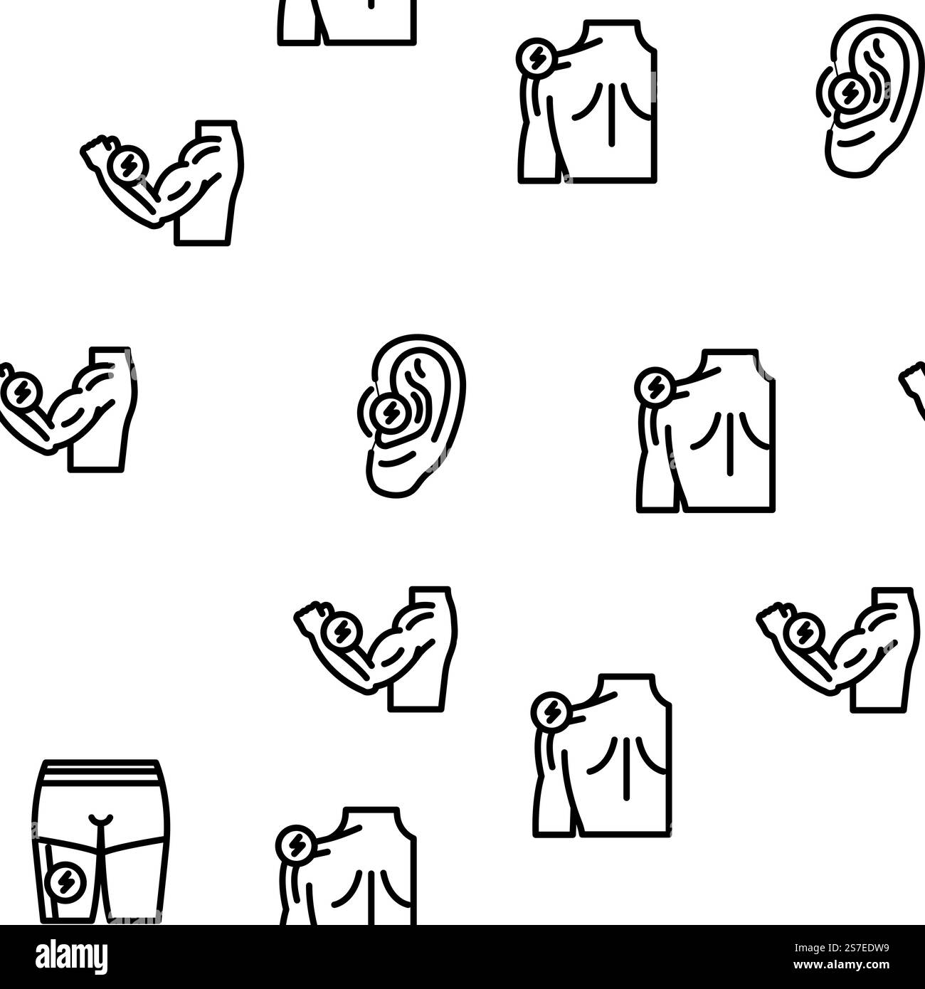 pain body ache medical joint vector seamless pattern thin line ...