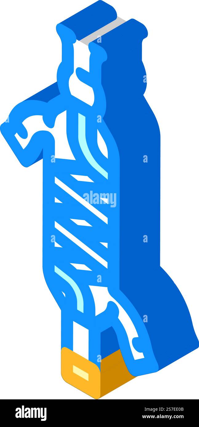 fractionating column chemical glassware lab isometric icon vector ...