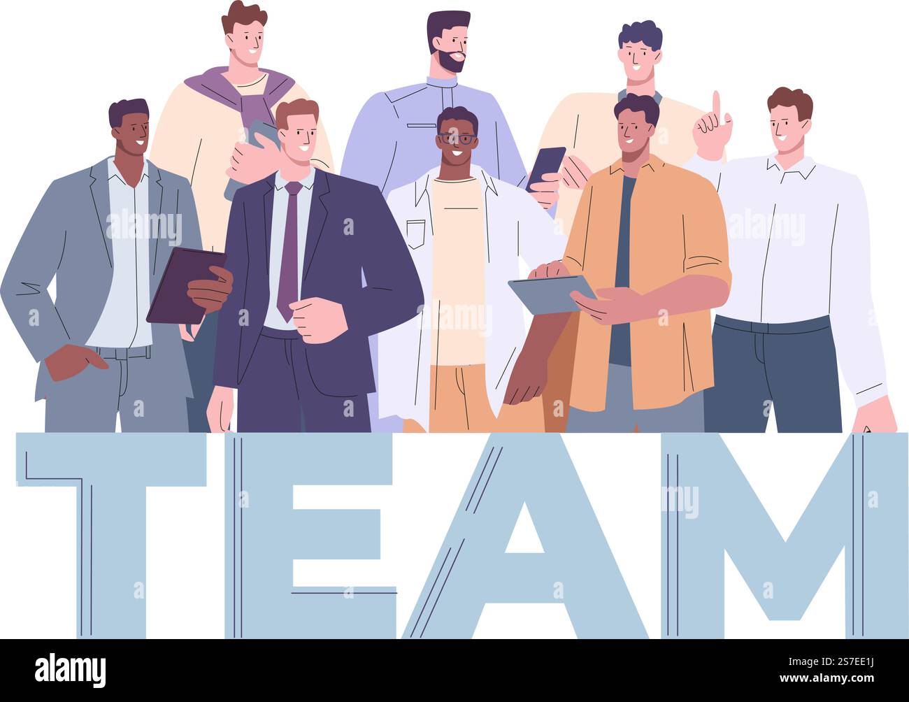 International male business team. Young entrepreneurs group ...