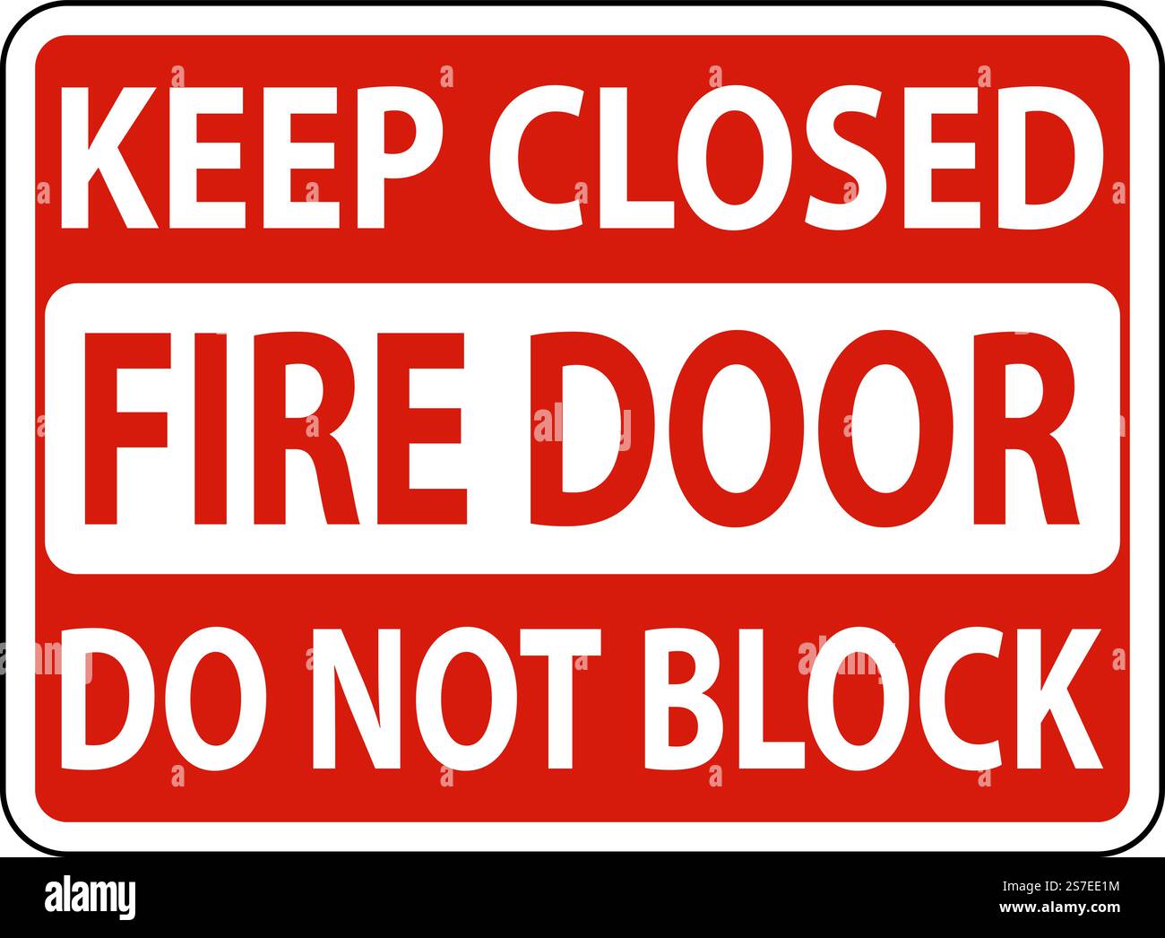 Keep Closed Do Not Block Fire Door Sign Stock Vector Image & Art - Alamy