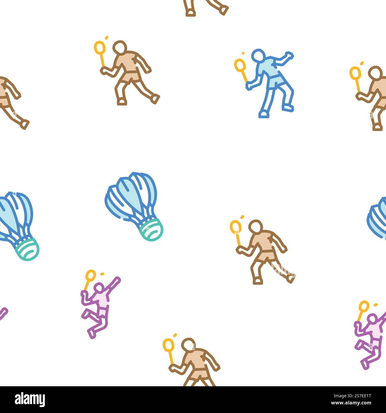 badminton shuttlecock competition vector seamless pattern thin line ...