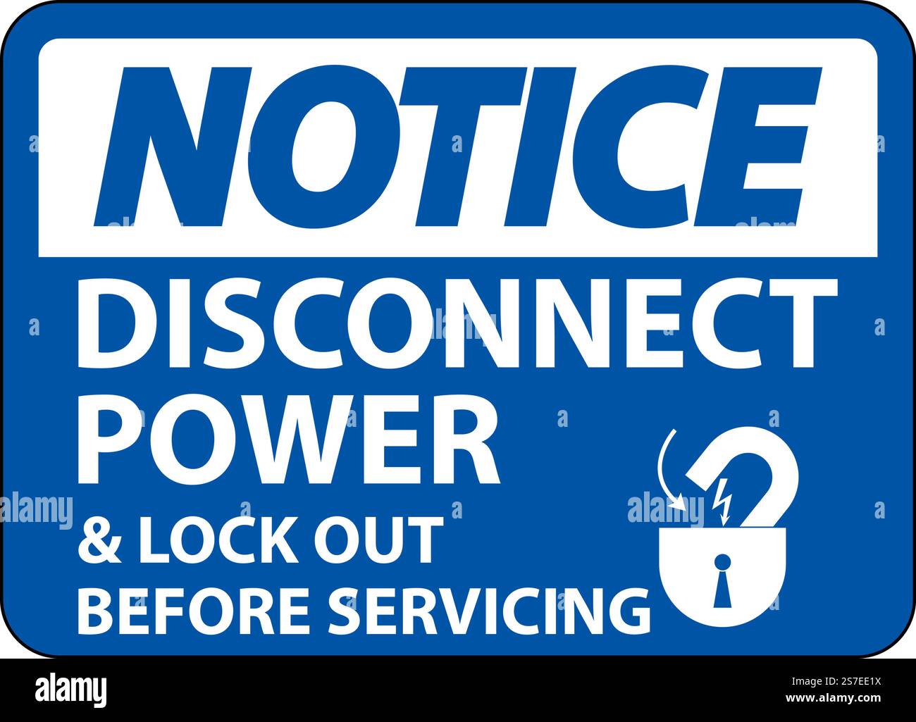 Notice Disconnect Power Label On White Background Stock Vector Image ...
