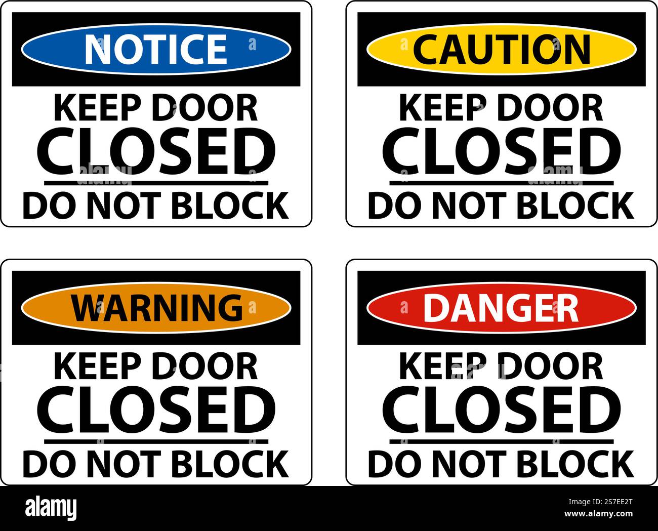 Keep Closed Do Not Block Sign On White Background Stock Vector Image ...