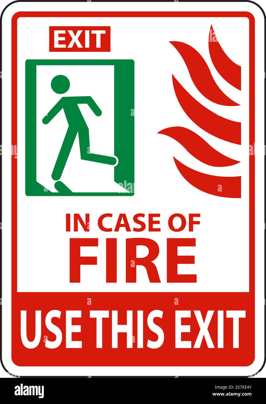 In Case of Fire Use This Exit Sign Stock Vector Image & Art - Alamy