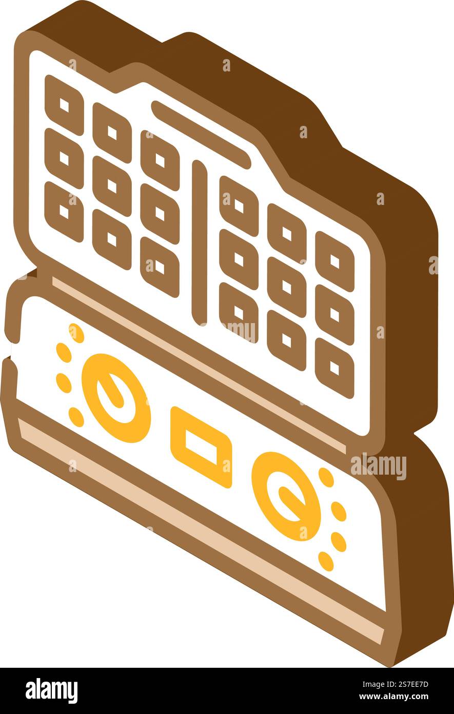 waffle maker home interior isometric icon vector. waffle maker home ...