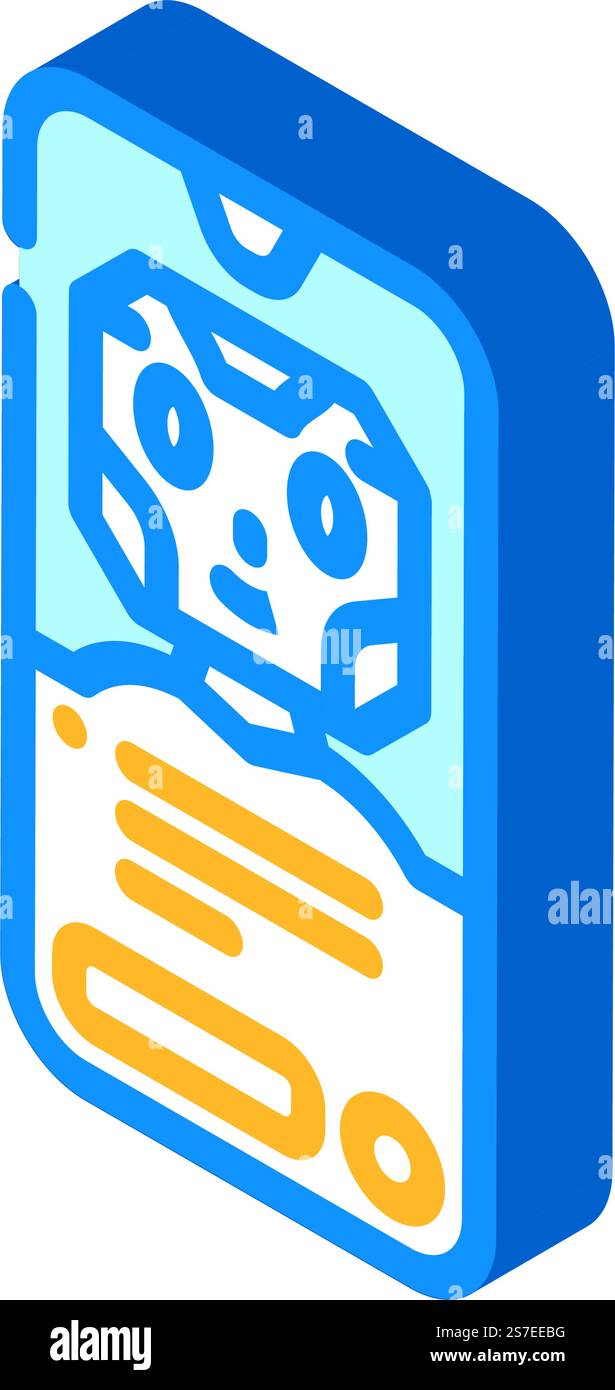 mobile chat bot isometric icon vector. mobile chat bot sign. isolated ...