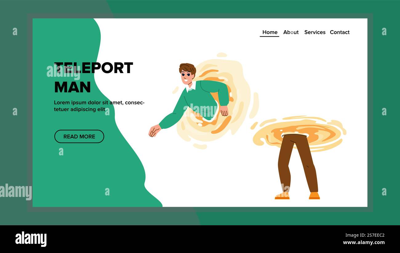 teleport man vector. concept portal, abstract space, gate future ...
