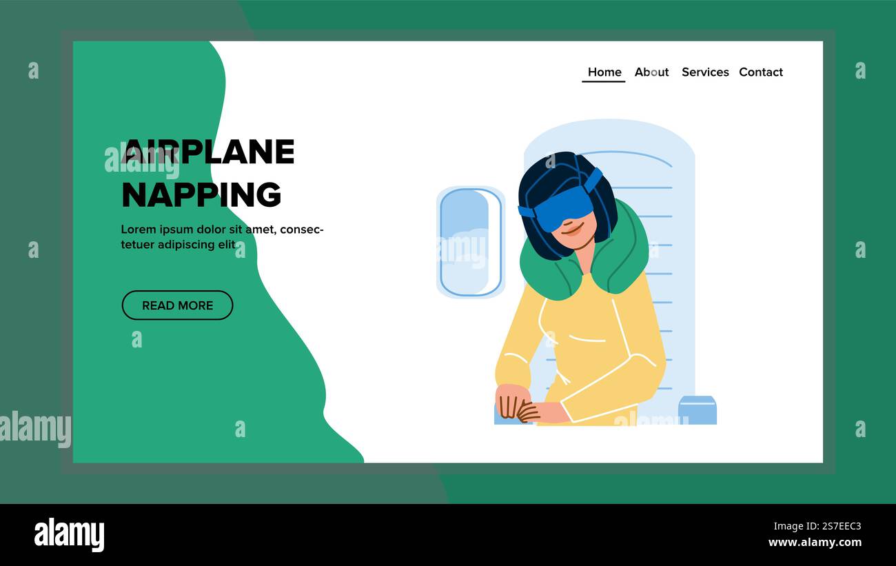 airplane napping woman vector. flight travel, passenger seat, window ...