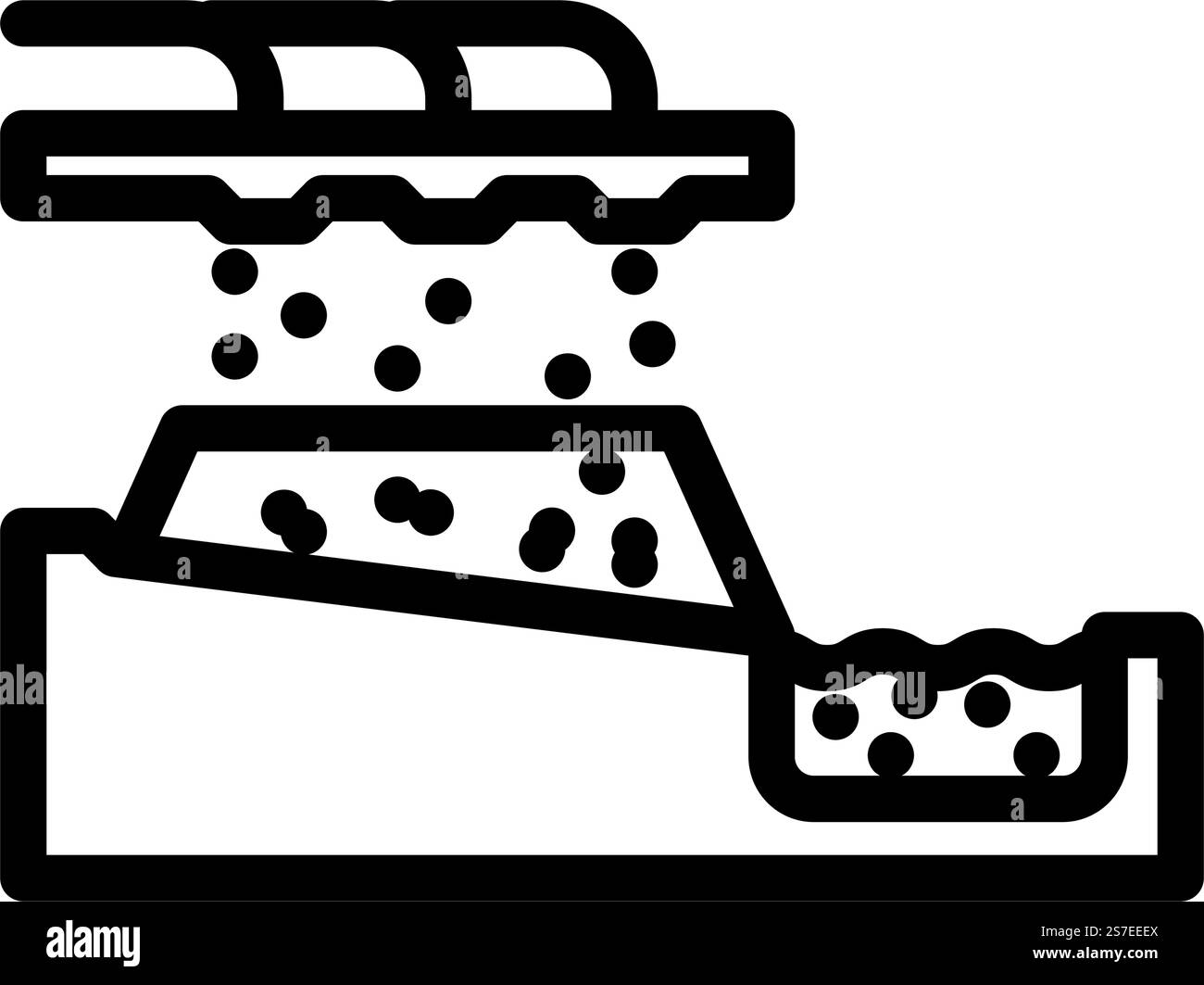 removing copper from oxide ore line icon vector. removing copper from ...