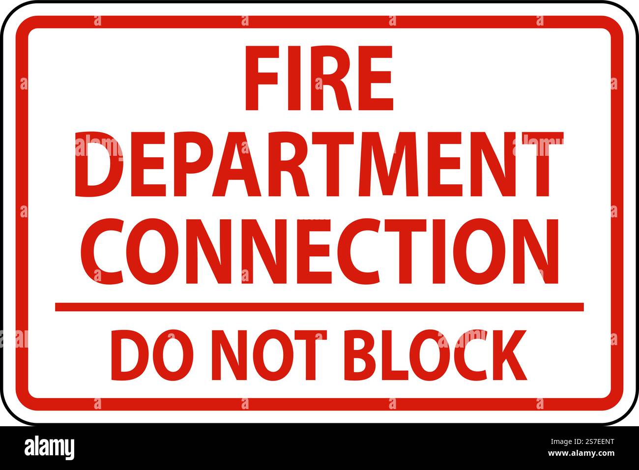 Fire Department Connection Sign On White Background Stock Vector Image ...