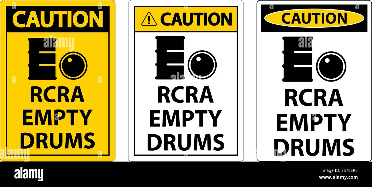 Caution Sign RCRA Empty Drums On White Background Stock Vector Image ...