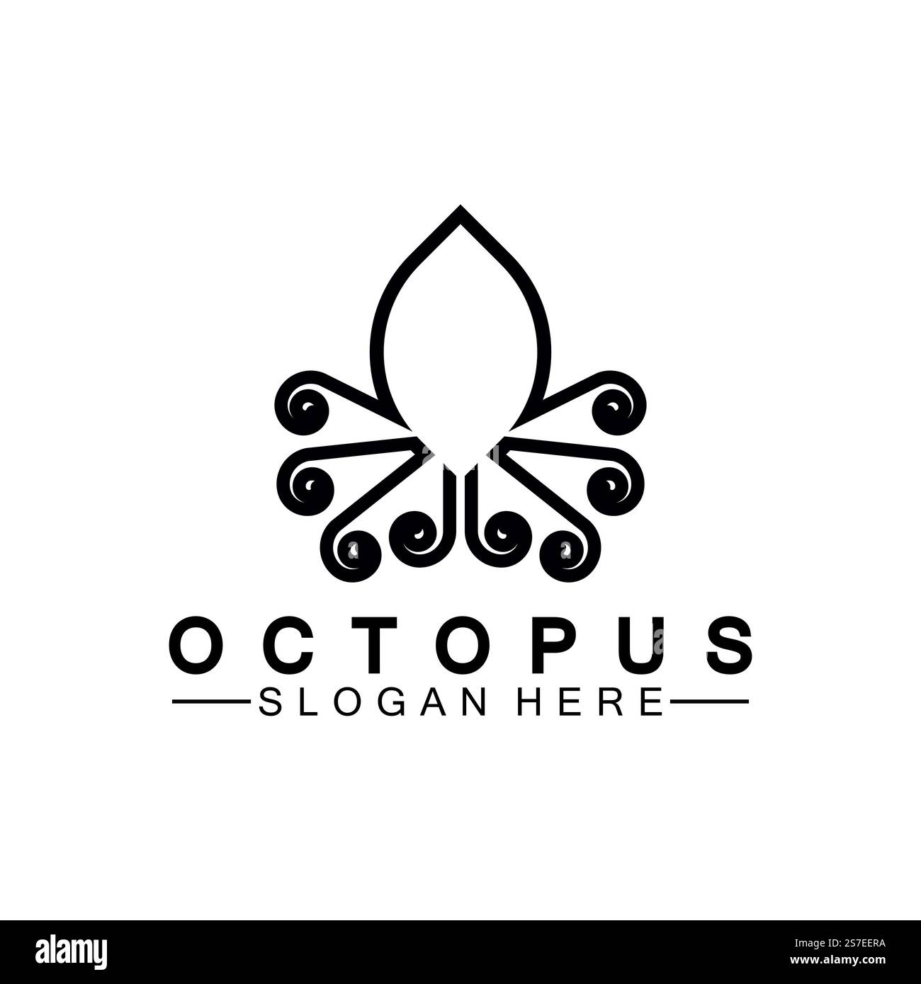 Octopus simple modern line art logo design-vector illustration Stock ...