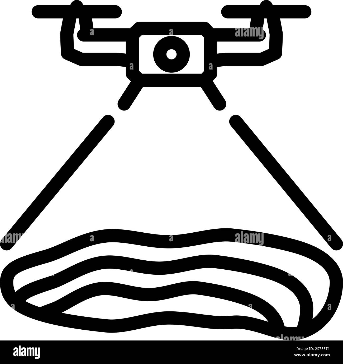 aerial surveying exploration copper line icon vector. aerial surveying ...