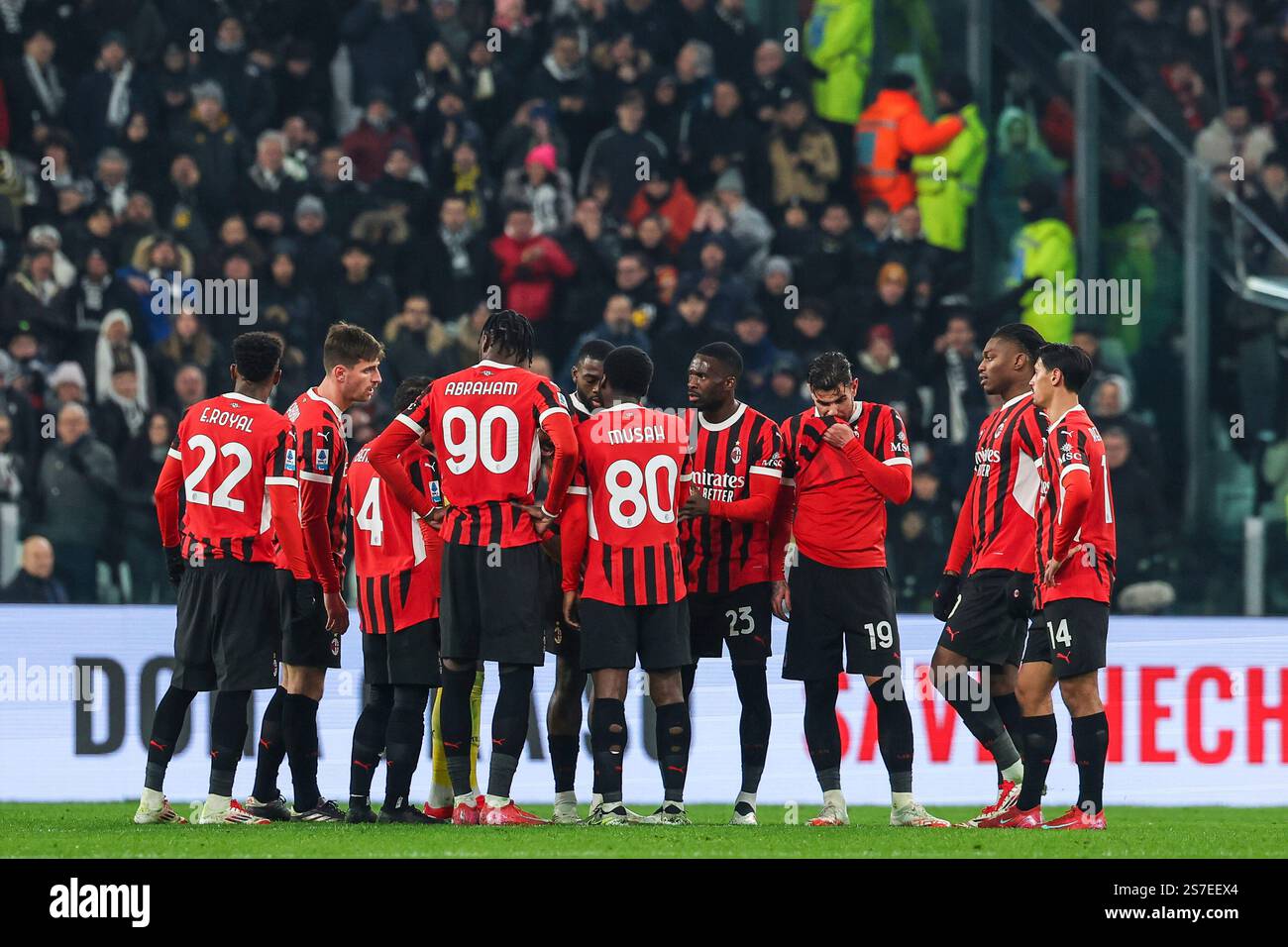 Turin, Italien. 18th Jan, 2025. AC Milan players seen during Serie A ...