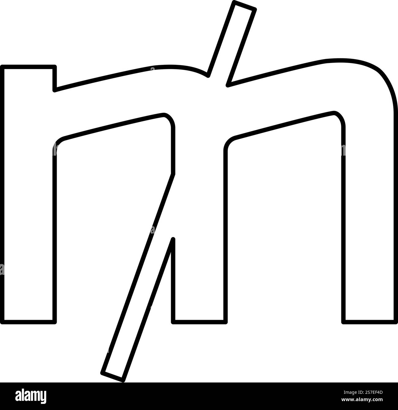 Mill sign currency symbol contour outline line icon black color vector ...