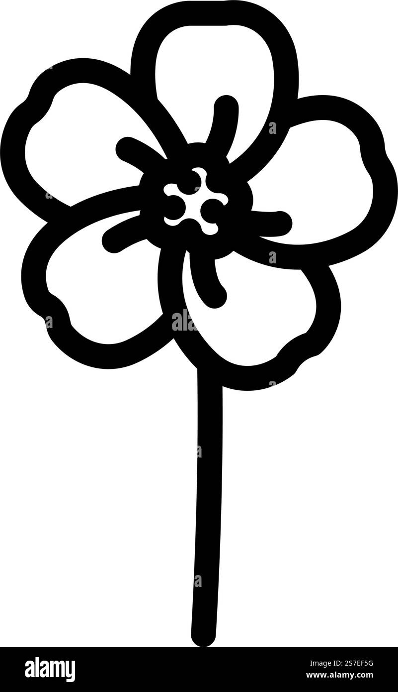 forget me not flower spring line icon vector. forget me not flower ...