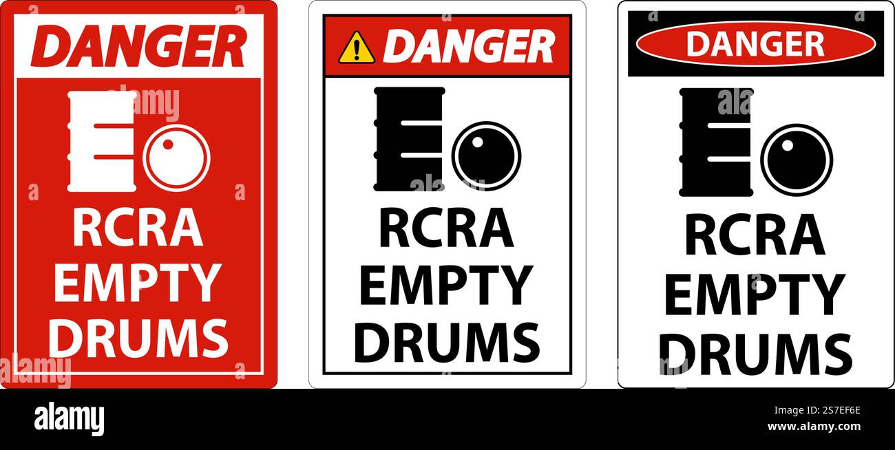 Danger Sign RCRA Empty Drums On White Background Stock Vector Image ...