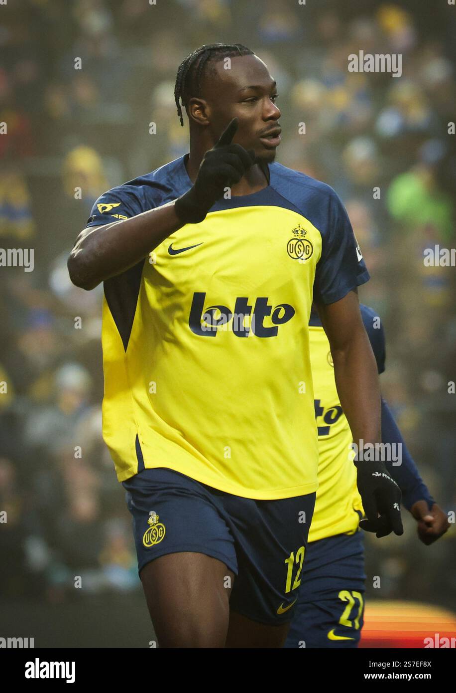 Brussels, Belgium. 19th Jan, 2025. Union's Promise David celebrates ...