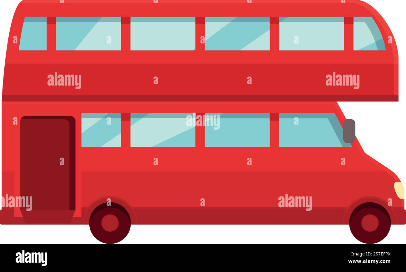 Old london bus icon cartoon vector. Double decker. Street travel. Old ...