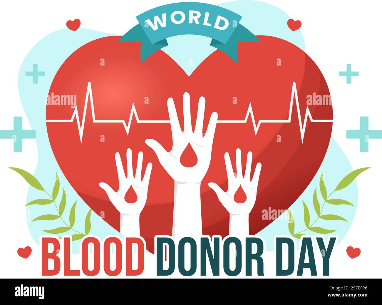 World Blood Donor Day on June 14 Illustration with Human Donated Bloods ...